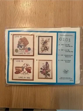 Other | Vintage Crossstitch Kit Bluebirds And Blossoms | Poshmark